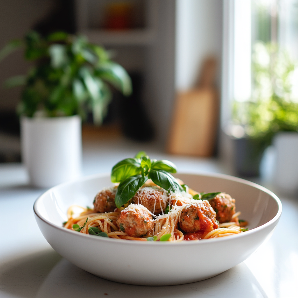 Delightful Homemade Spaghetti and Lean Turkey Meatballs Recipe for Fam ...
