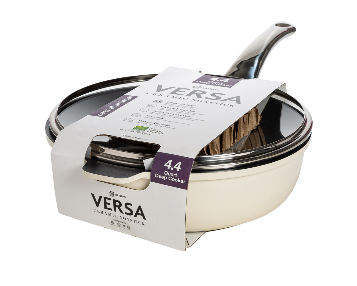 Versa Cast Aluminum Induction Deep Cooker with Clean Ceramic™ Nonstick ...